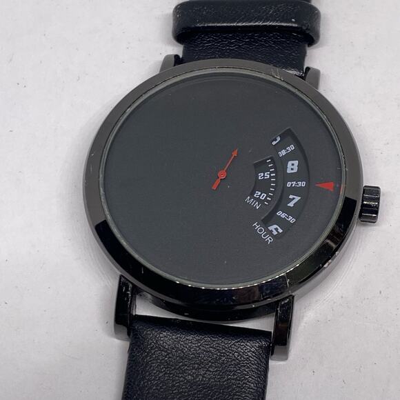 Unknown | Accessories | Minimalist Minute Hour Dial Black Tone Watch ...